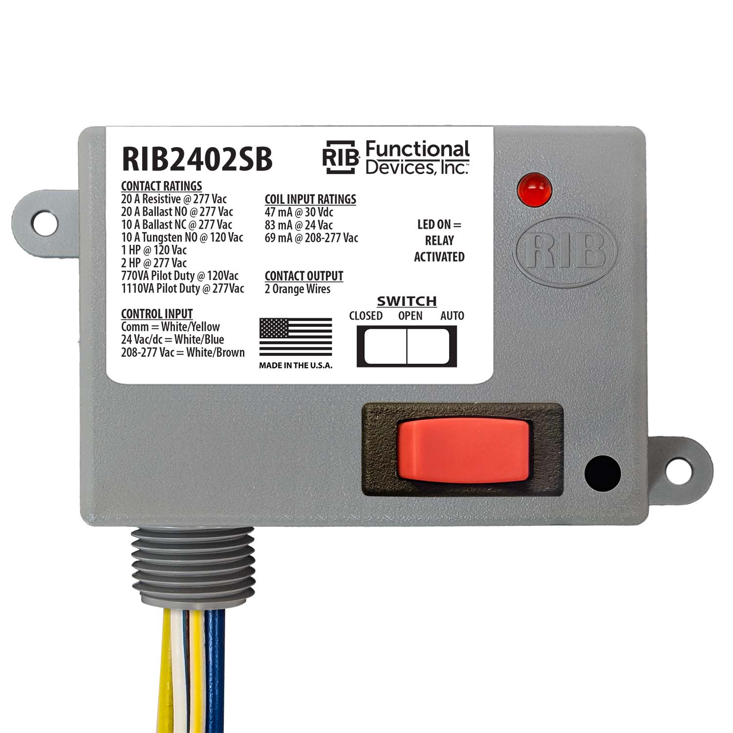 RIB2402SB | Rib Relay Normally Open